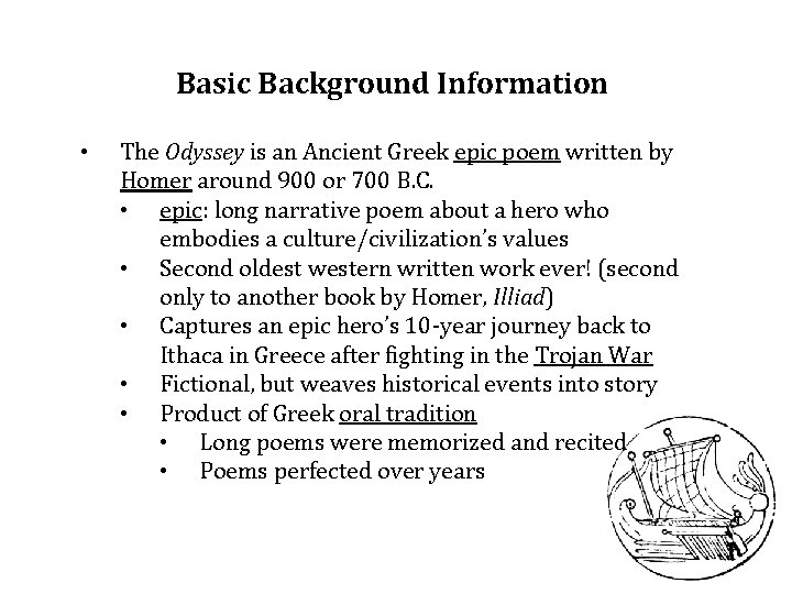 The Odyssey Unit Introduction Mr Jun Basic Background