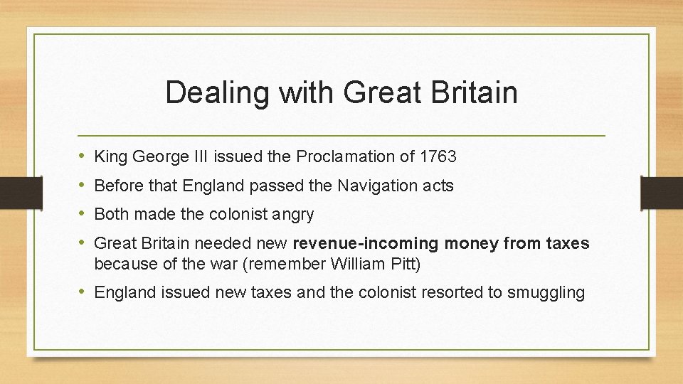 Chapter 5 The British colonies 1763 1776 Lesson