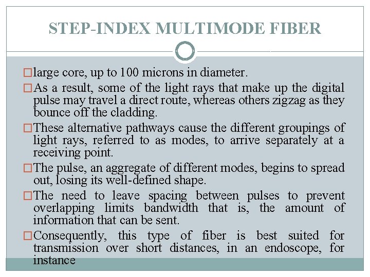 Fibre used in Telecom Their Characteristics Brief History