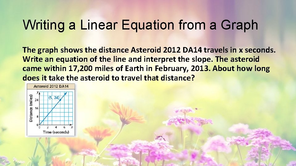 Bell work Modeling with Linear Functions Section 1