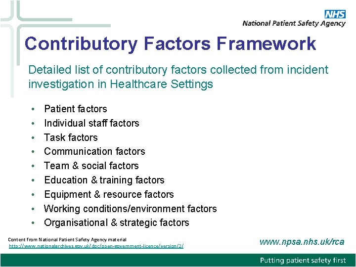 Analysing the Problems Identifying Contributory Factors and Root