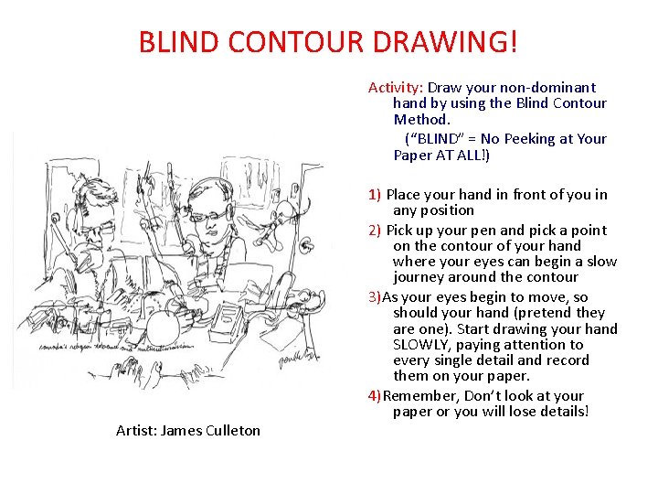 Observational Drawing Blind Contour Line Drawing Lesson By