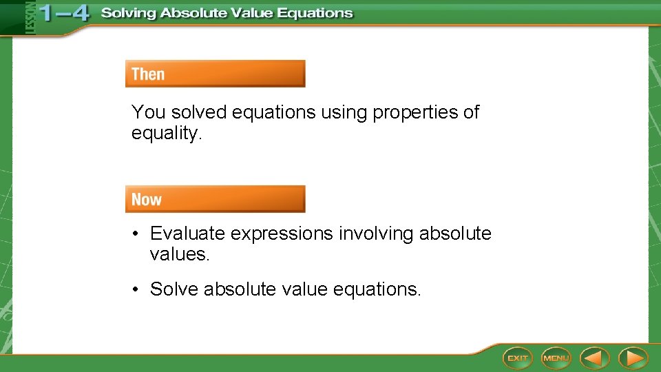 SCHOOL Algebra II Lesson 1 4 Presented by