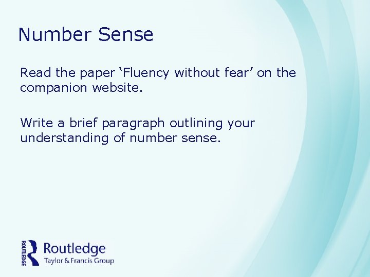 Chapter 5 Knowing and using number facts Chapter