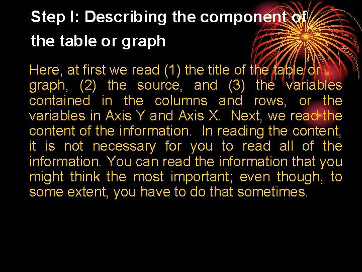 UNIT IX READING TABLES AND GRAPHS CHARTS Objectives