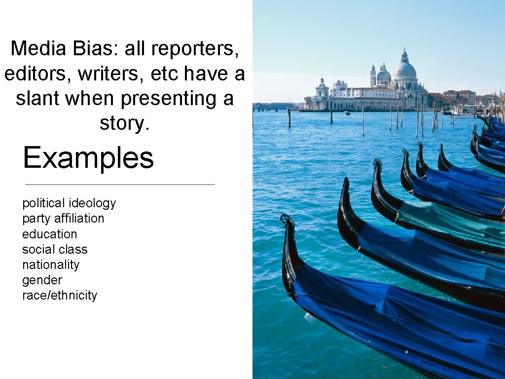 Warm Up 123 Define bias Brainstorm factors that