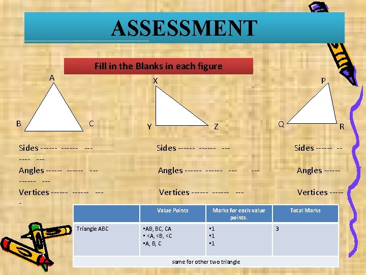 SUBJECT MATHEMATICS CLASS V TOPIC TRIANGLES LEARNING OBJECTIVES