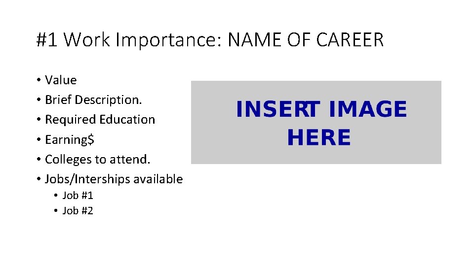 Career Database Your Name 1 Interest Profiler NAME