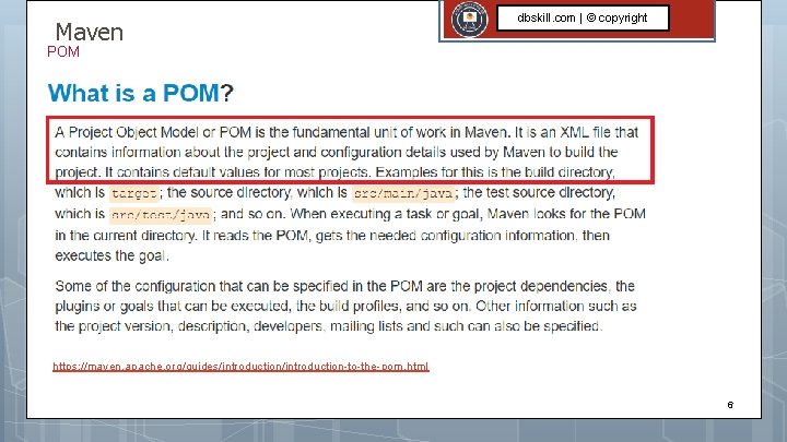 dbskill com copyright Apache Maven Introduction maven dbskill