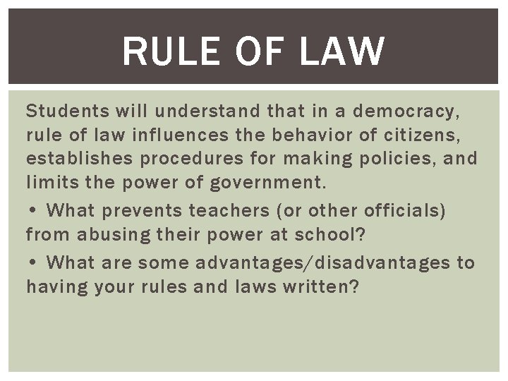 CIVICS THEMES UNIT 1 BELIEFS AND IDEALS Students