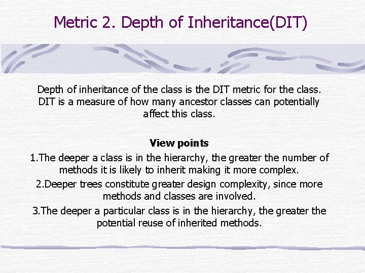 Metrics for Object Oriented Design Shyam R Chidamber