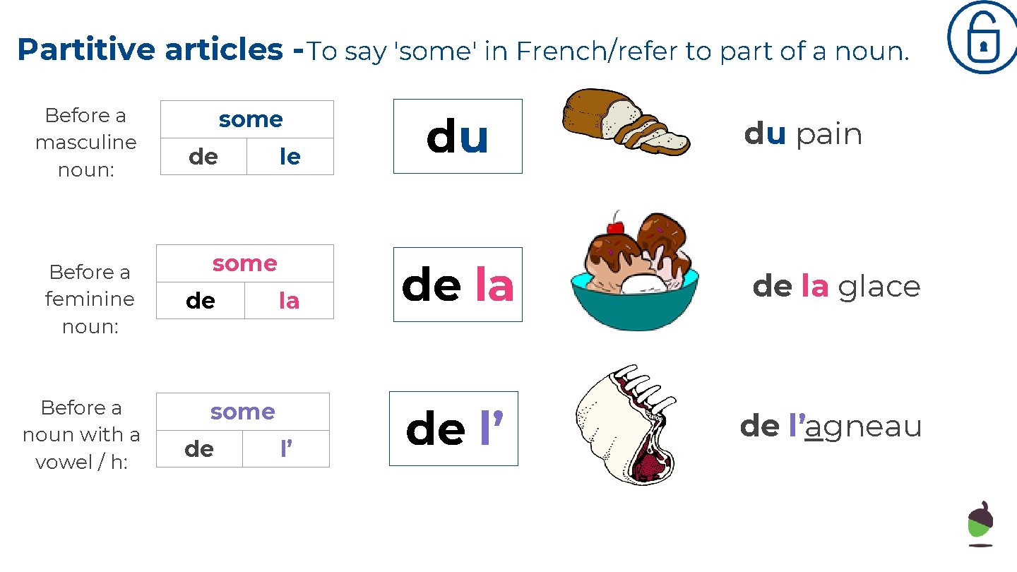 French Distinguish between parts and wholes2 2 Partitive