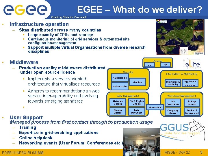 Enabling Grids for Escienc E The EGEE Infrastructure