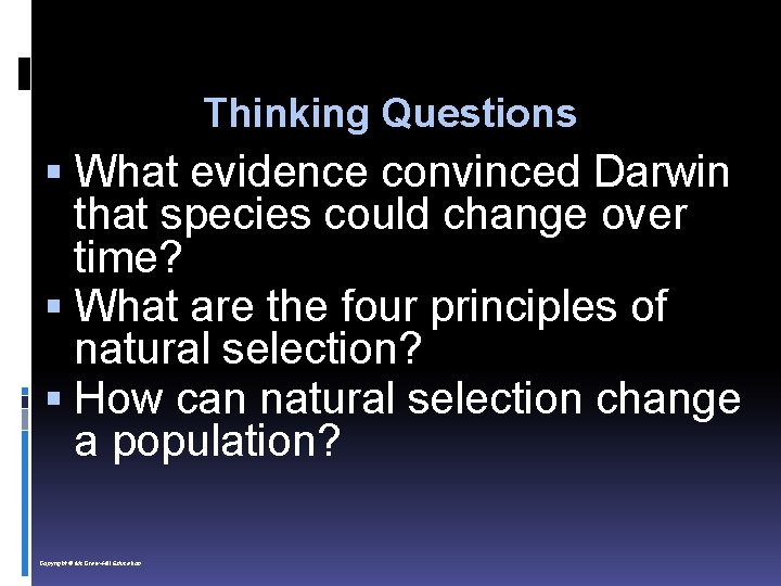 DARWINS THEORY OF EVOLUTION BY NATURAL SELECTION Chapter