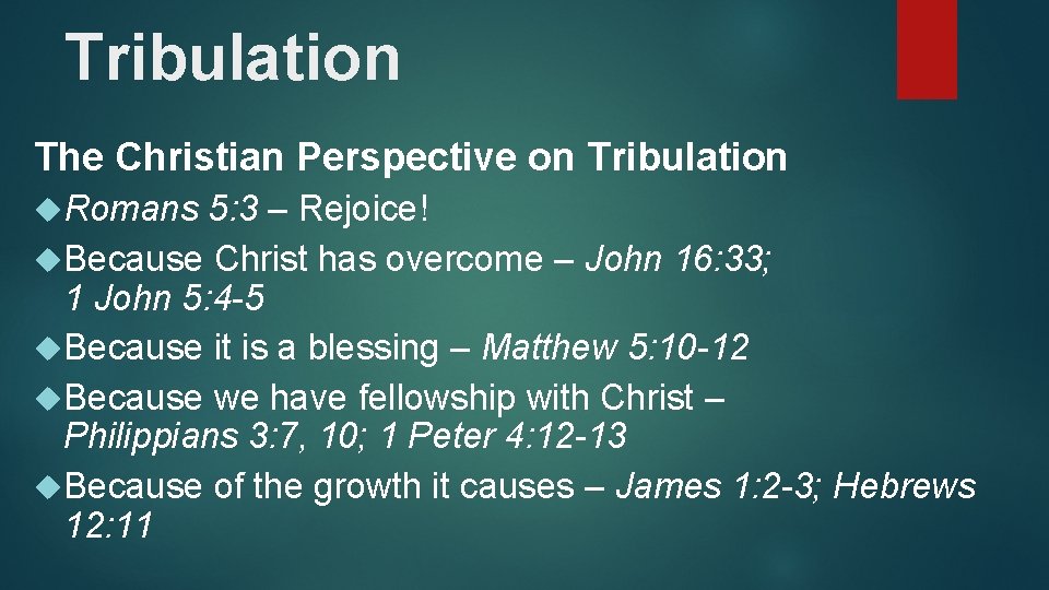 Tribulation Perseverance Character and Hope ROMANS 5 1
