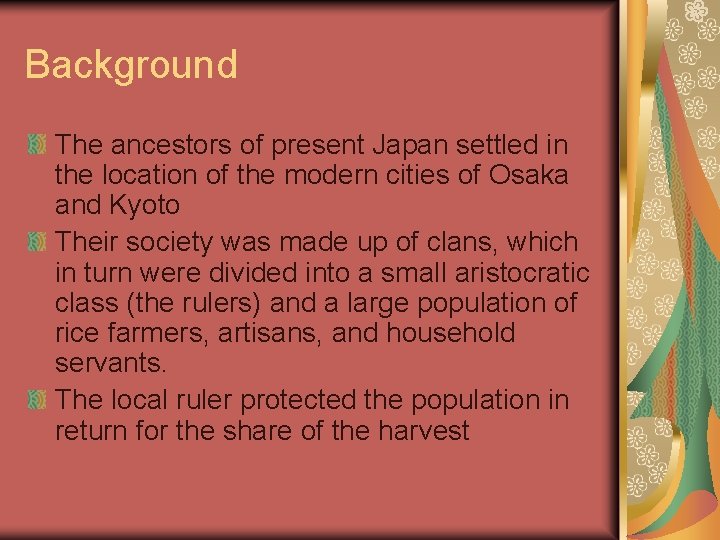 Feudalism in Japan The color is white Background