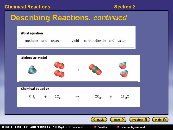 Chemical Reactions Section 2 Describing Reactions What is