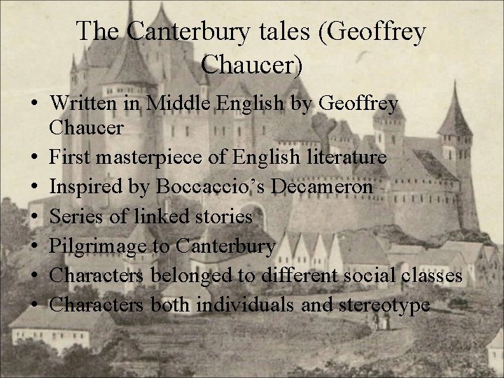 THE MIDDLE AGES From Beowulf to Chaucer Lugnan