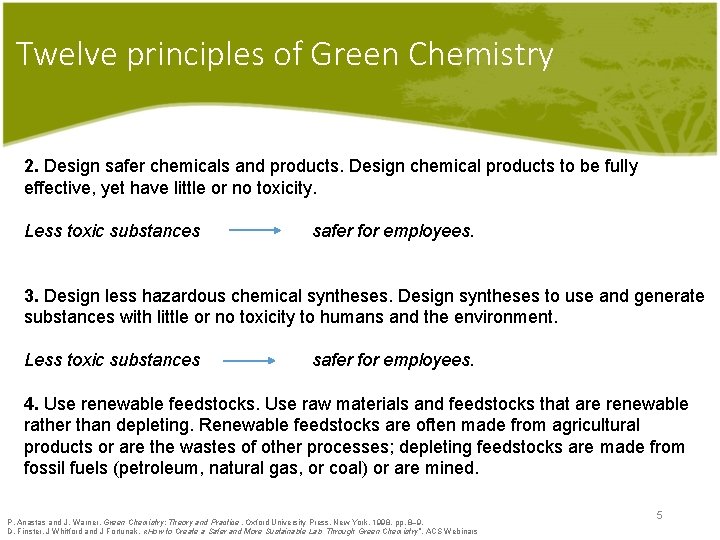 GREEN CHEMISTRY Lab Safety Course Week VIII Sustainable