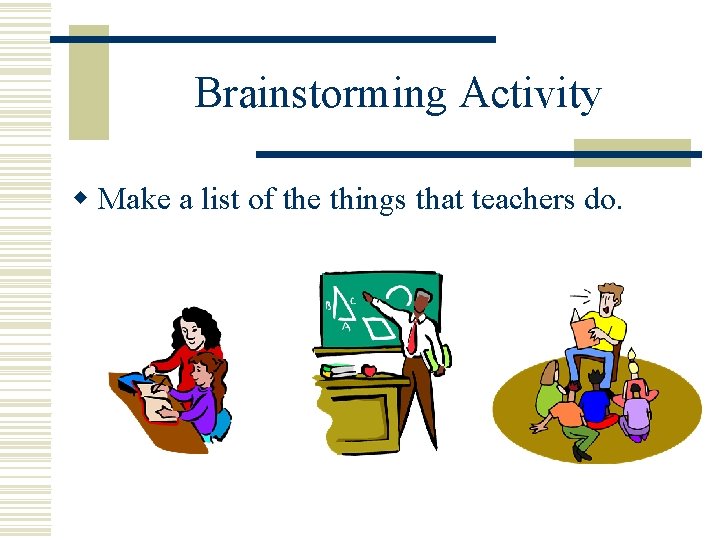 Computer Tools Brainstorming Activity w Make a list