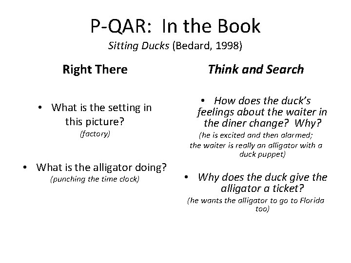 Using Picture Books to Teach QAR QuestionAnswer Relationship