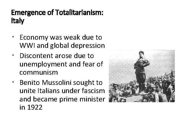 The Rise of Fascism LG 5 Describe the