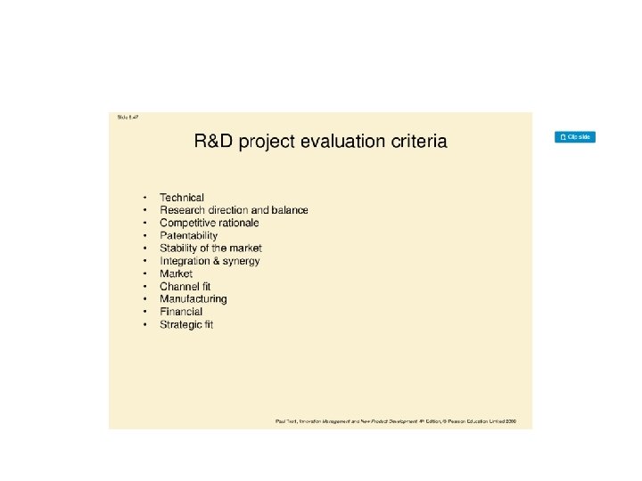 EVALUATING RD PROJECTS Table 9 3 RD project