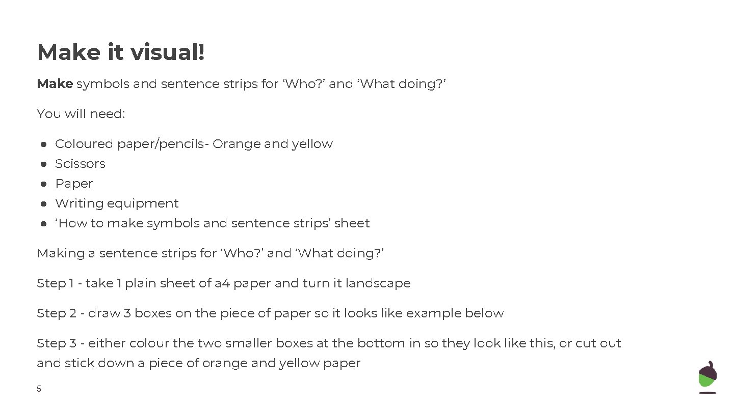 Speech and Language Therapy Building Simple Sentences Lesson