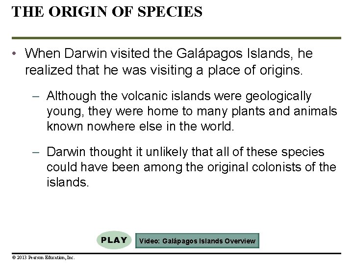 Chapter 14 How Biological Diversity Evolves Power Point