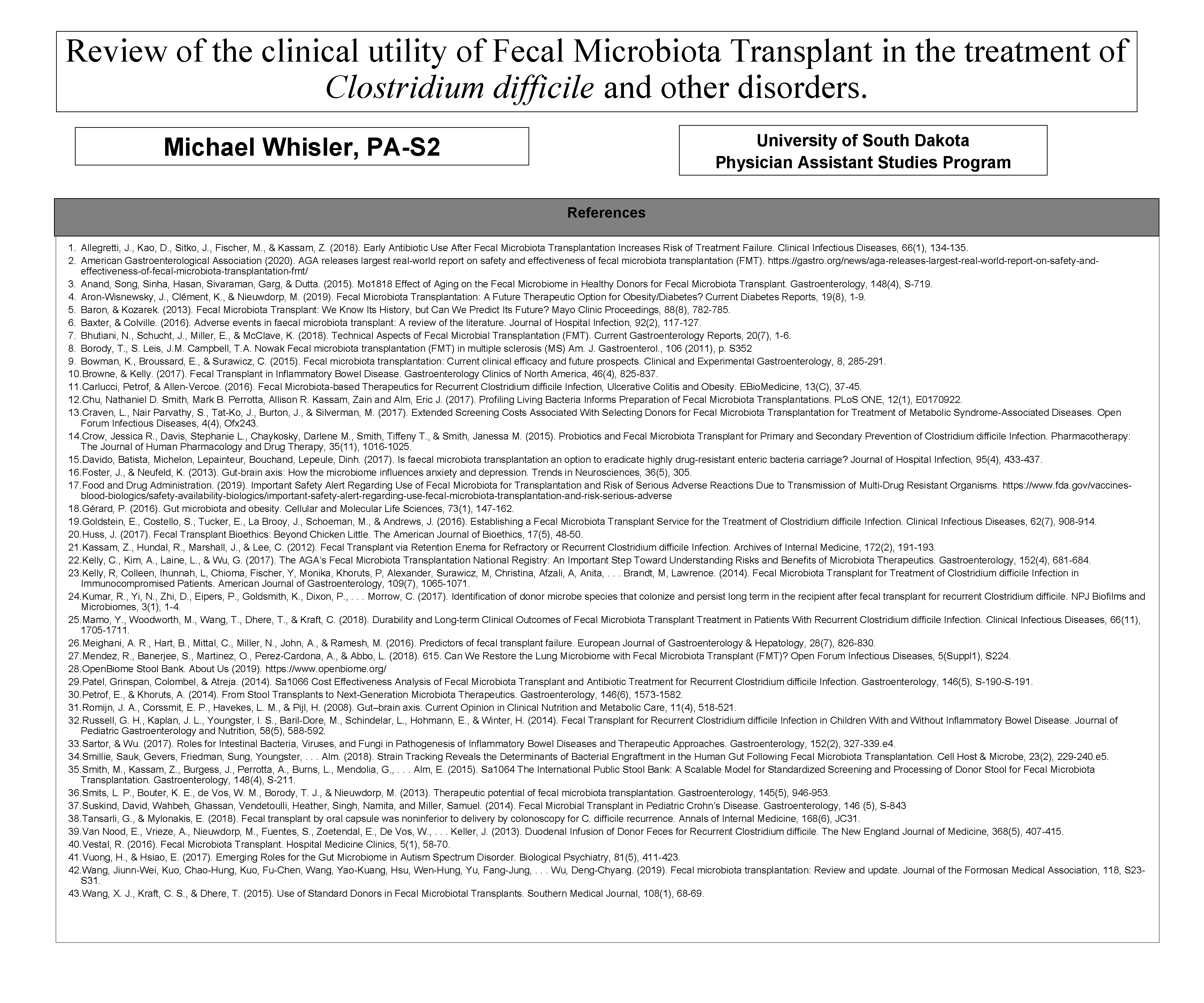 Review of the clinical utility of Fecal Microbiota