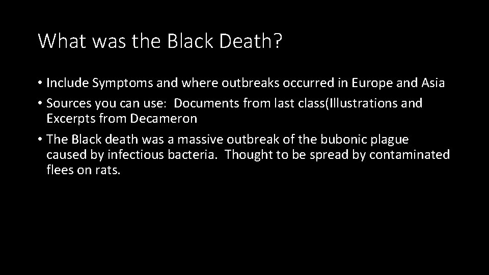 The Black Death Socials 8 Can Disease change