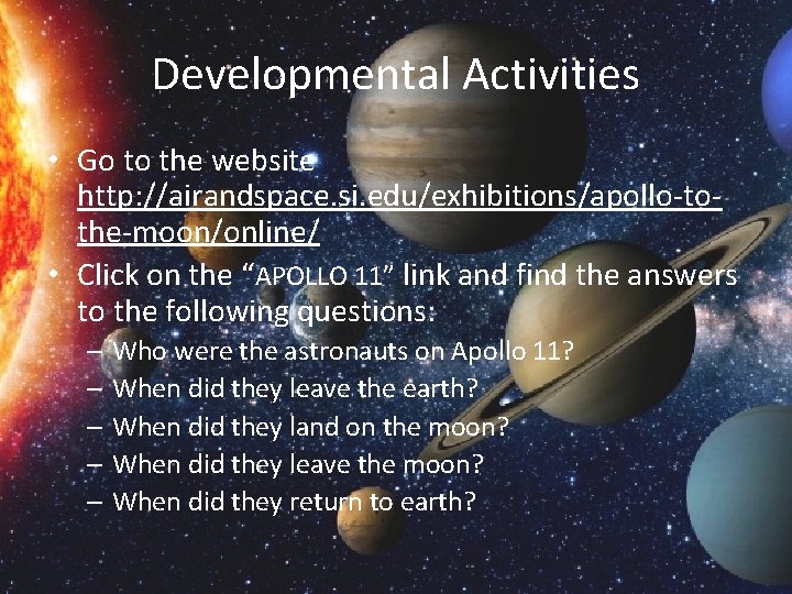 Apollo to the Moon Ms Breuers Fifth Grade