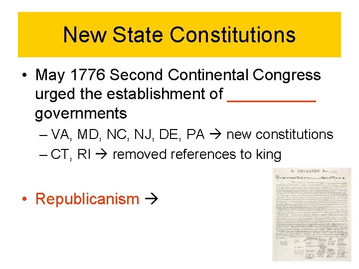 Making Republican Governments 1776 1789 Chapter 6 Part