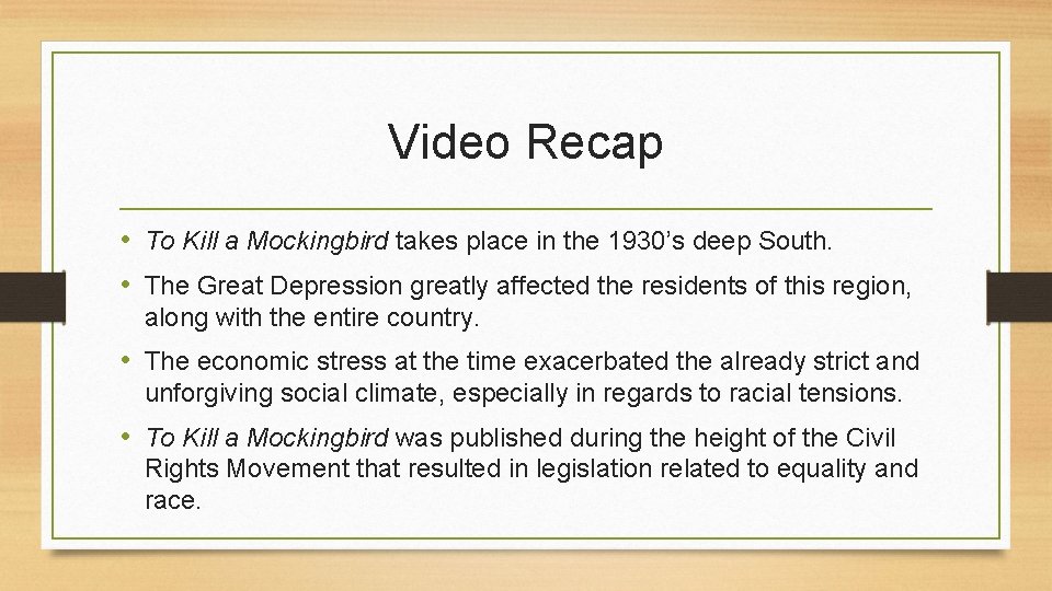 To Kill a Mockingbird An Introduction Why I