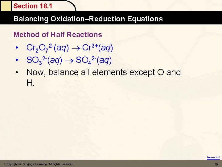 Chapter 18 Electrochemistry Chapter 18 Table of Contents