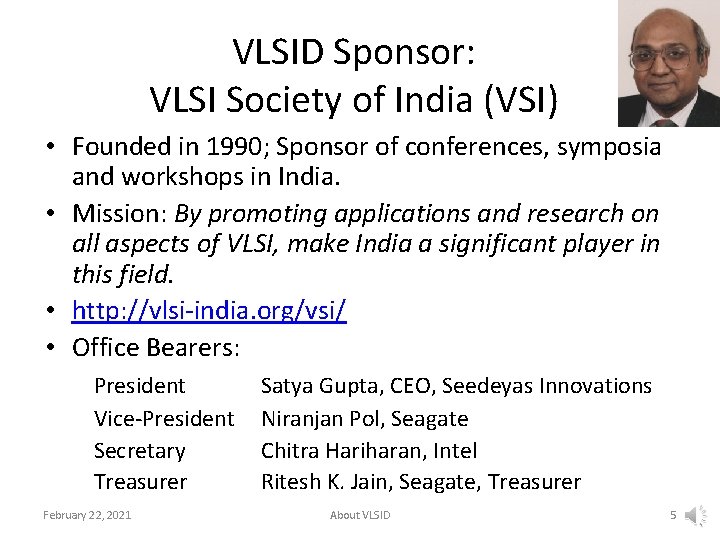 About VLSI Design Conference Vishwani D Agrawal Professor