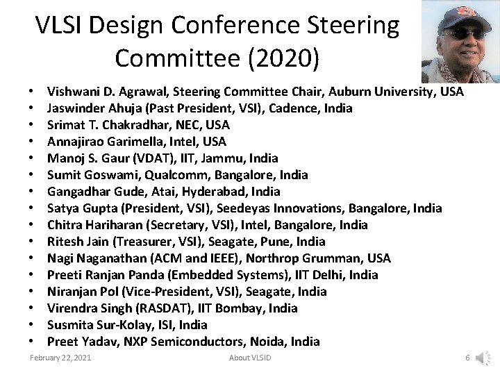 About VLSI Design Conference Vishwani D Agrawal Professor