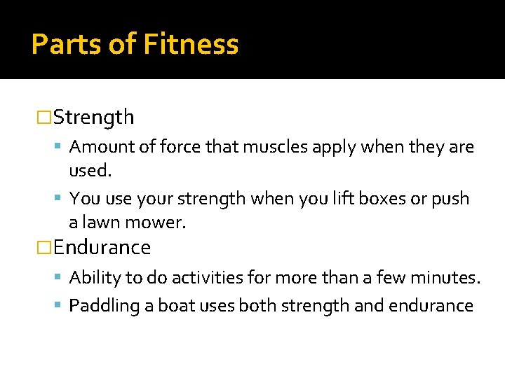 7 th Grade Chapter 4 Physical Fitness Vocabulary