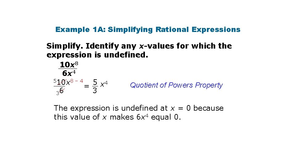 Objectives Simplify rational expressions Multiply and divide rational