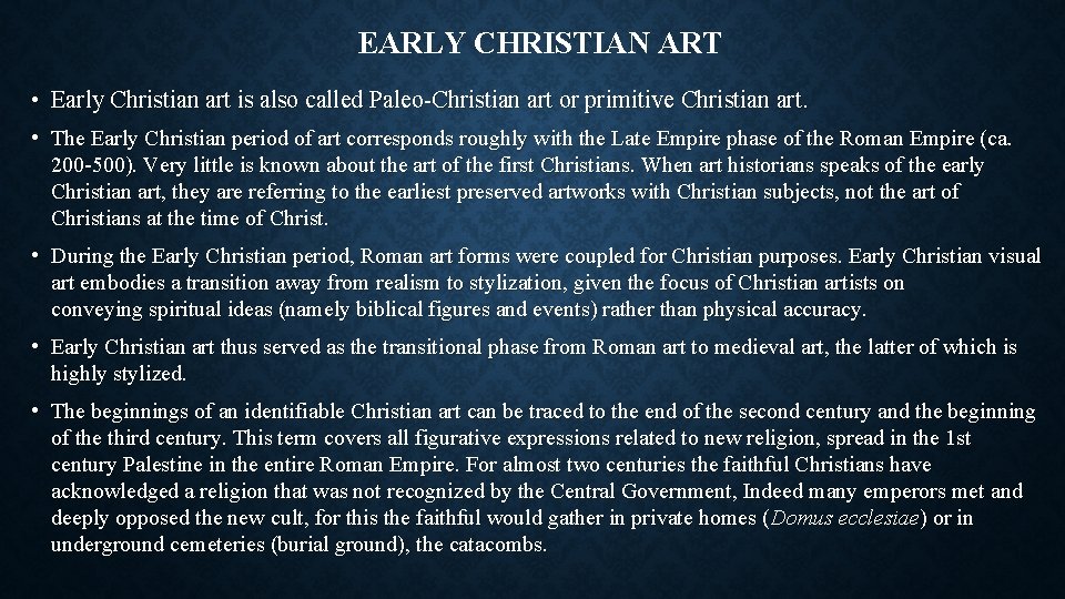 EARLY CHRISTIAN ART History of Western Art BFAII
