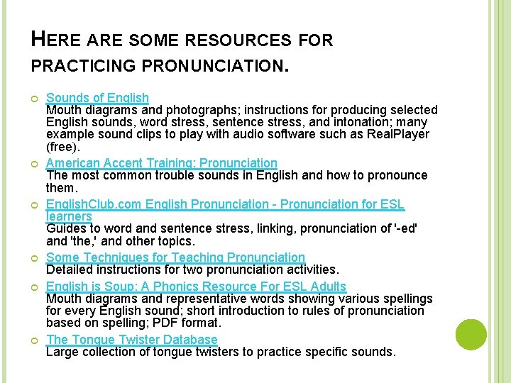 LISTENING PRONUNCIATION SKILLS I SUGGESTED BOOKS TO FOLLOW