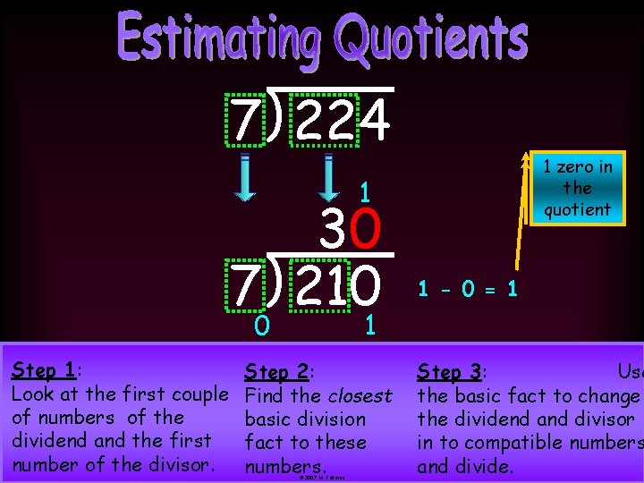 2007 M Tallman When estimating division problems rounding