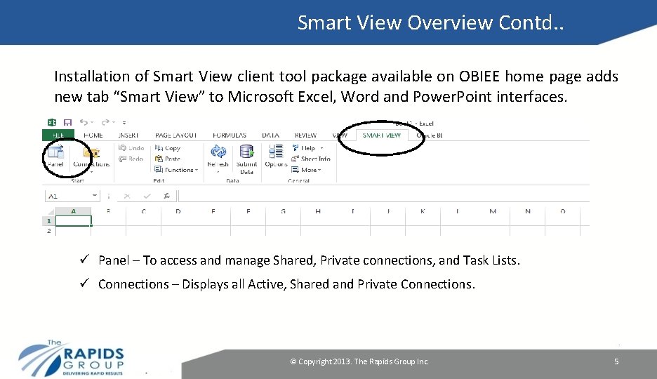 OBIEE MS Office Integration Smart View www therapidsgroup