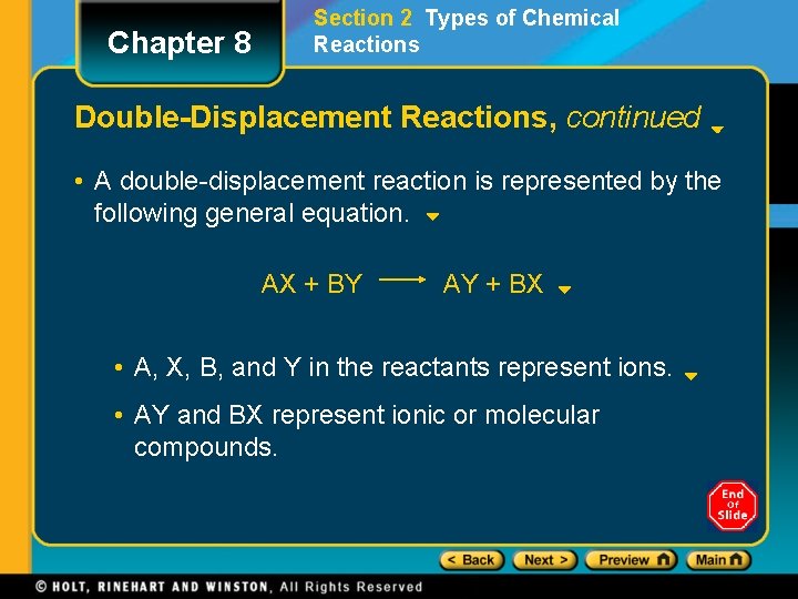 Chapter 8 Section 1 Describing Chemical Reactions Objectives