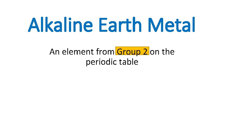 Chapter 4 Vocabulary The Periodic Table Alkali Metal