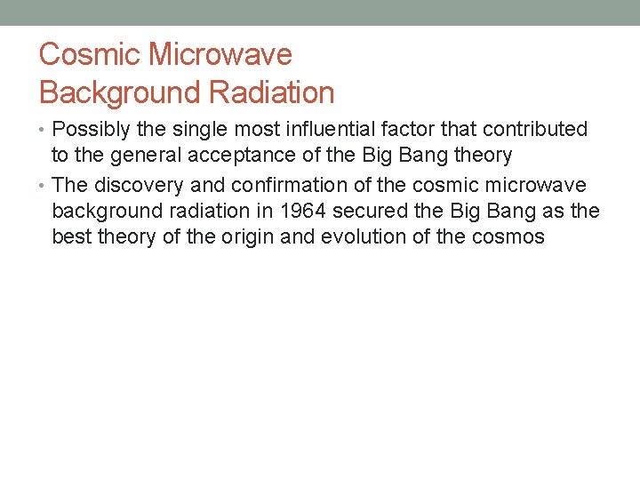COSMIC TIMES The History Behind The Big Bang