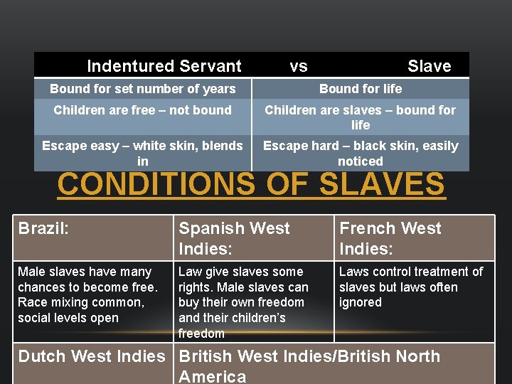 SLAVERY IN THE AMERICAN COLONIES Beginnings Growth and