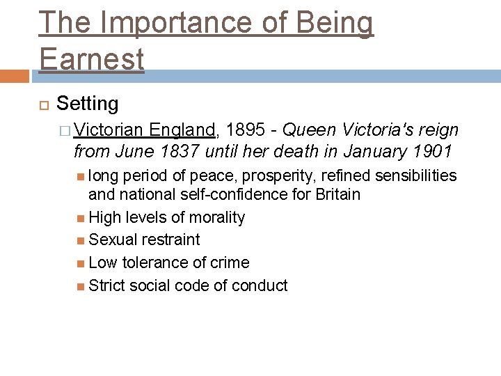 OSCAR WILDE 18541900 The Importance of Being Earnest