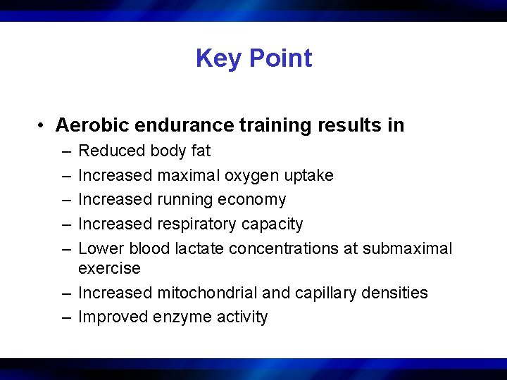 chapter Adaptations 6 to Aerobic Endurance Training Programs