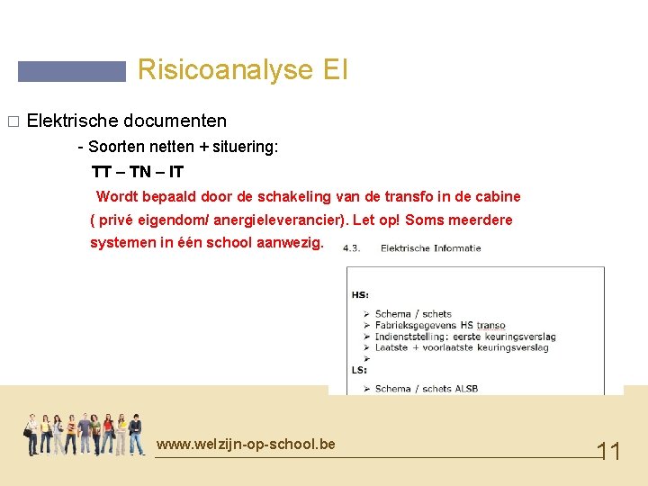 De risicoanalyse van de elektrische installatie KB AREI